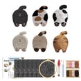 Cute Cat Butt Punch Needle Coaster Kit, 6 Feline Designs, All-Inclusive ...