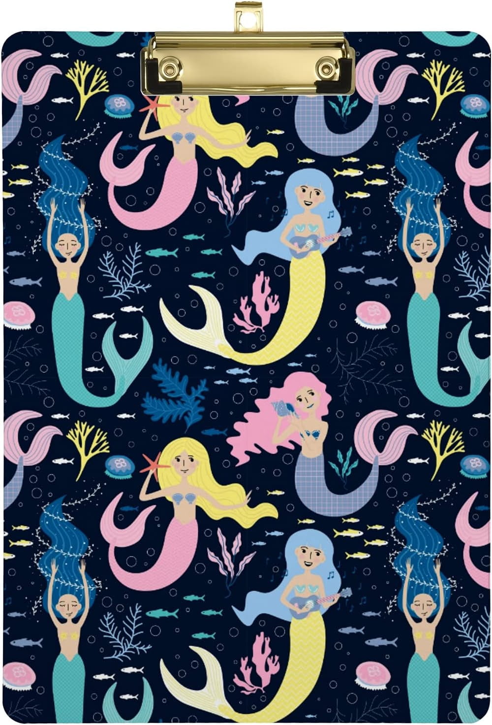 FMSHPON Cute Mermaids Clipboard Hardboard Wood Nursing Clip Board and ...