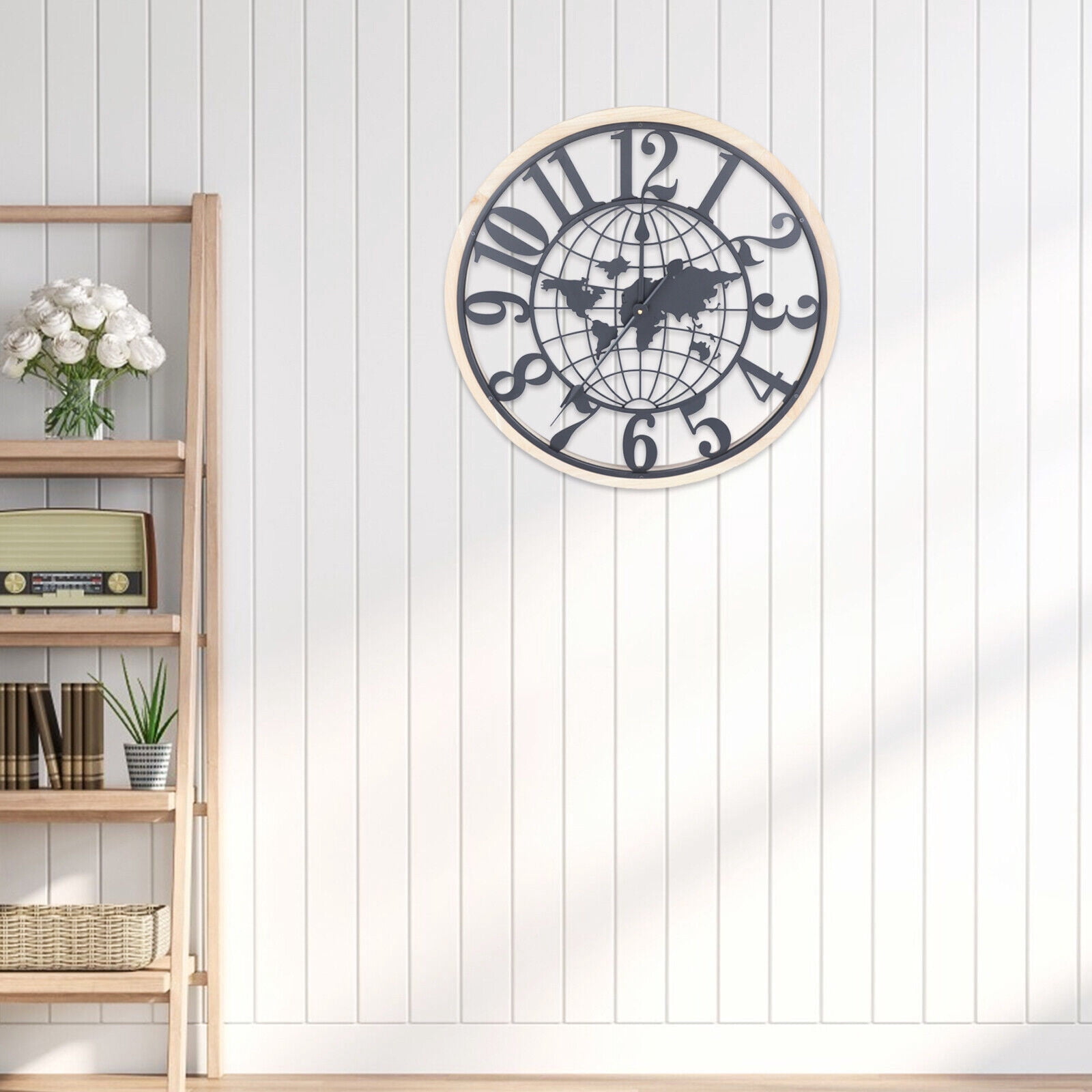 Modern Round Wall Clock Living Room Wall Clock Decor Quartz Movement ...