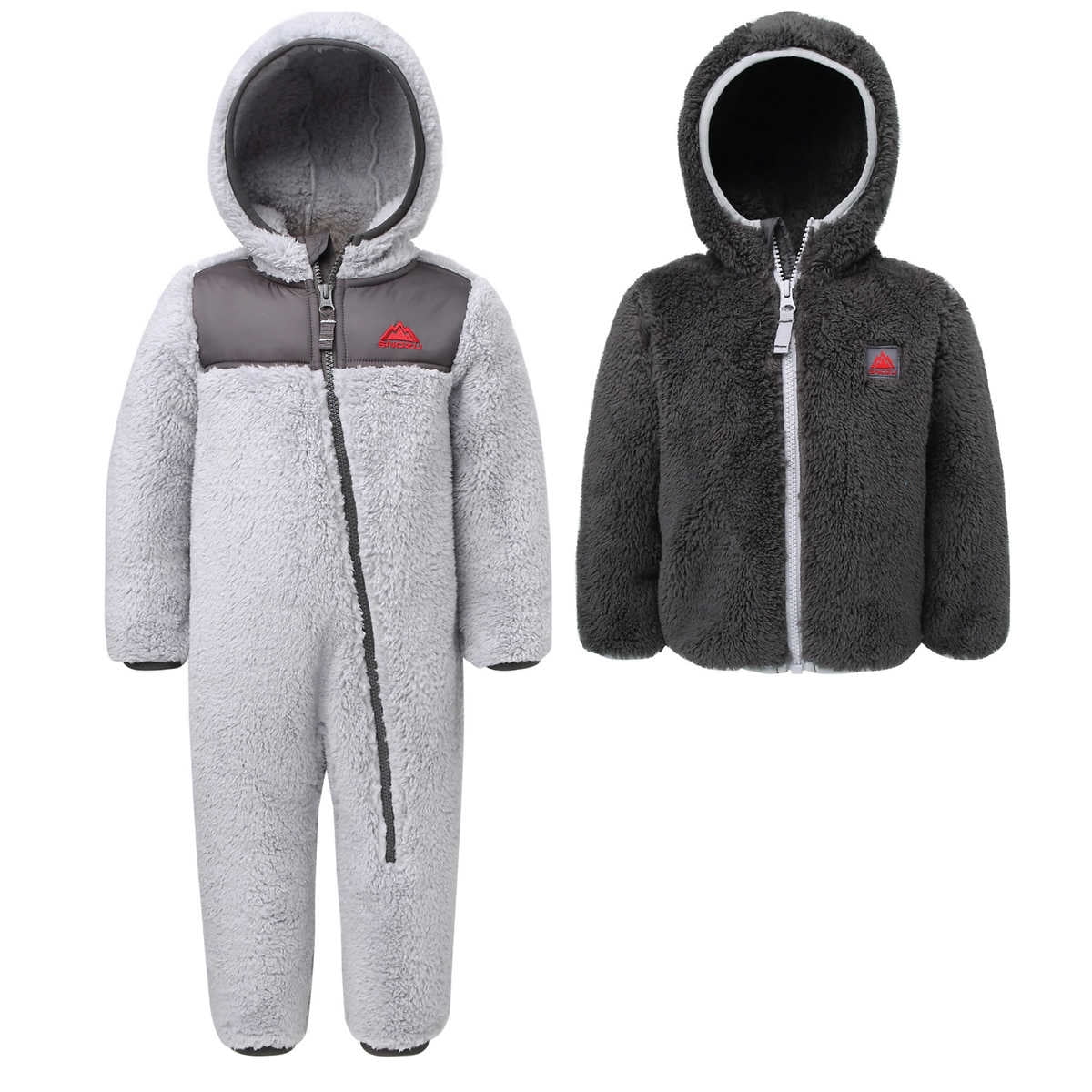 Snozu Boys' Fleece Jacket & Snowsuit 2 Piece, Gray 18M - Walmart.com