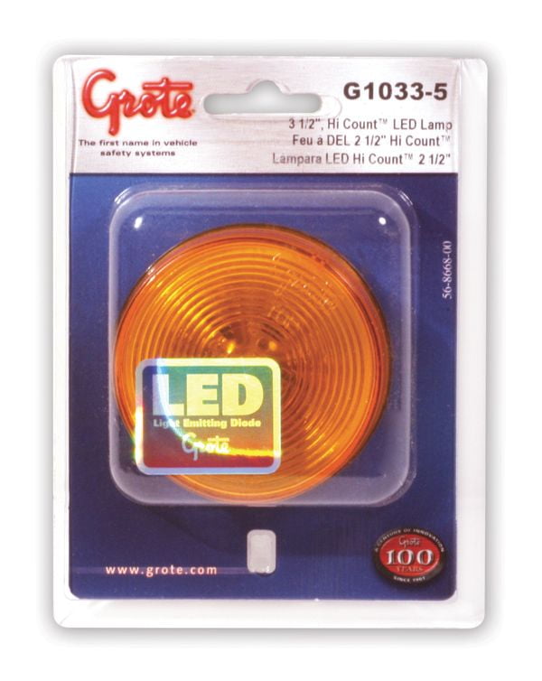 Grote G1033-5 Hi Count Yellow 2 1/2" LED Clearance Marker Light (Optic ...