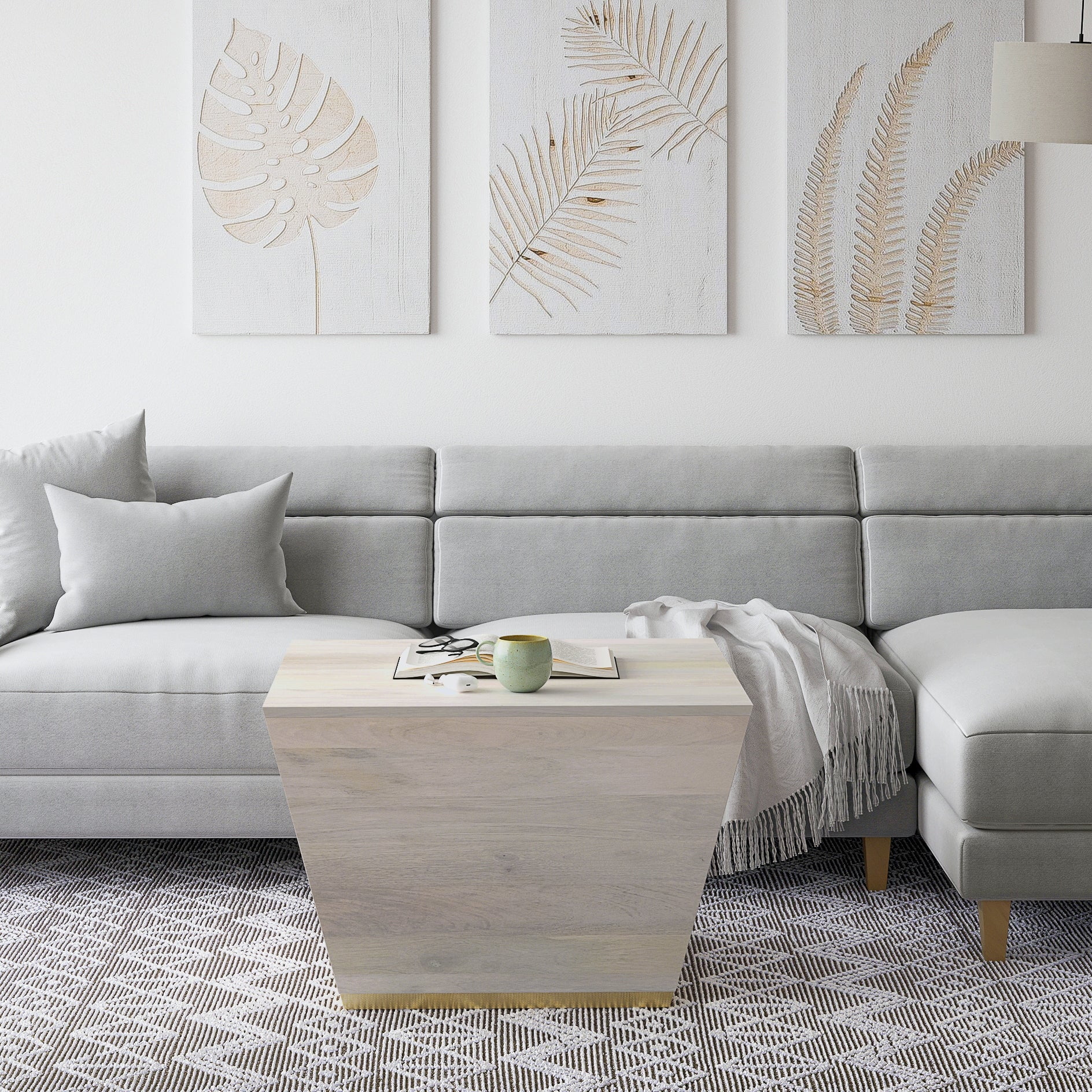 WyndenHall Gillean Solid Mango Wood 28 inch Wide Square Modern Coffee ...