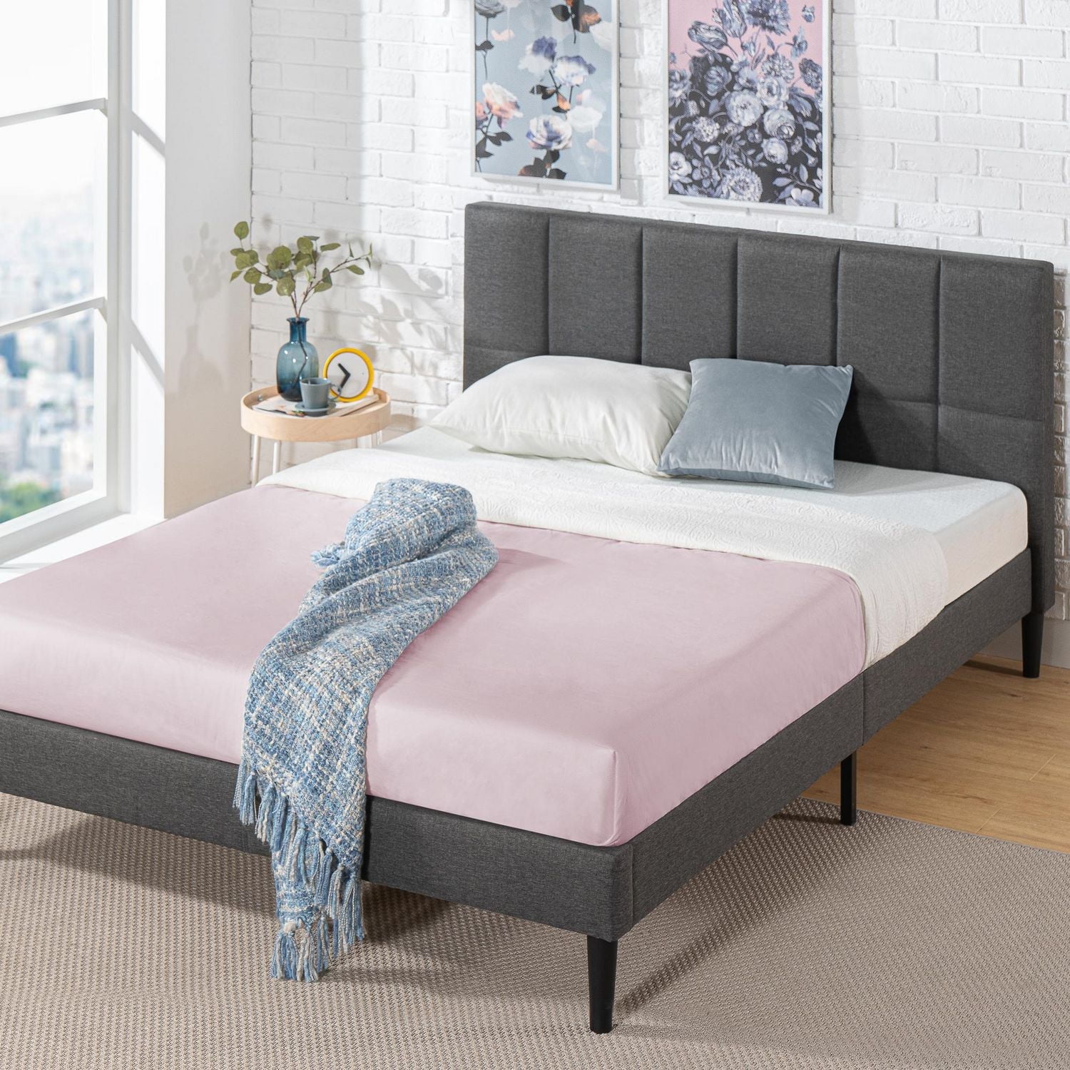 Click here for Zinus Lottie 43 Inch Upholstered Platform Bed Fram... prices