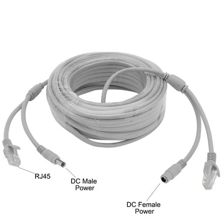 49ft Cat5e Network Ethernet LAN/Power Extension Cable for CCTV Security ...