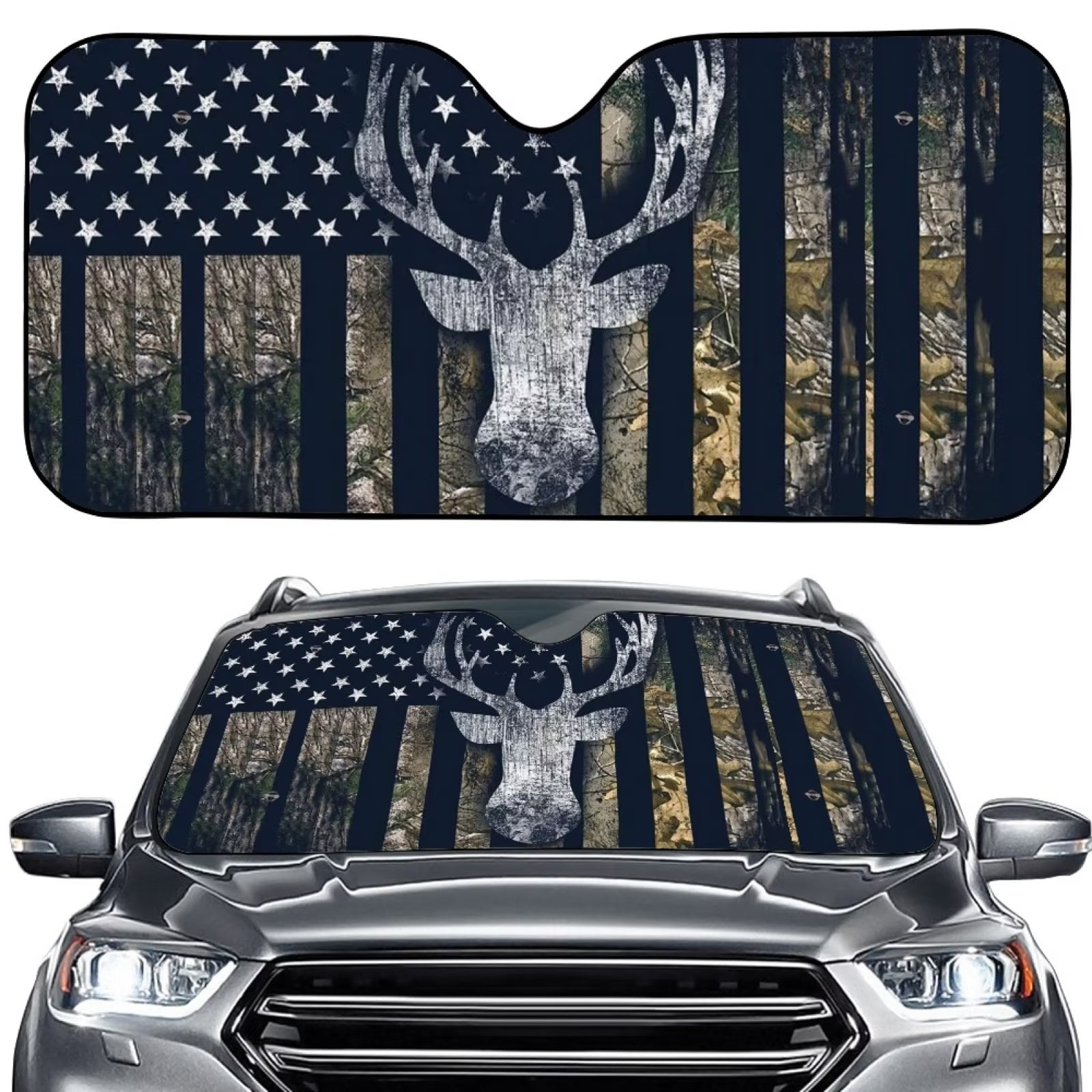NETILGEN Forest Hunting Deer Outdoor Sun Shade Anti-Dirty USA Camo Flag ...