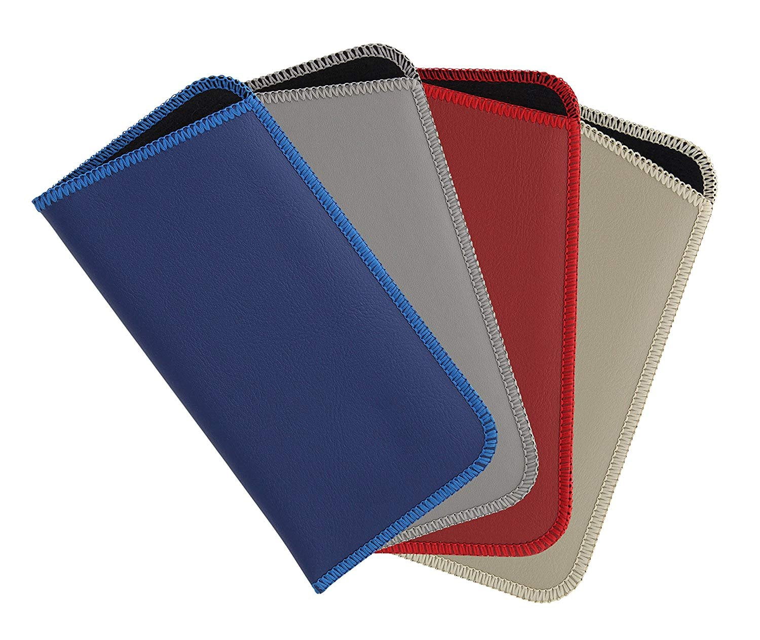 Soft Slip In Eyeglass Case For Women And Men, Faux Leather, Medium, Red ...