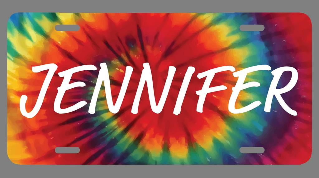 Jennifer Name Tie Dye Style License Plate Tag Vanity Novelty Metal | UV ...