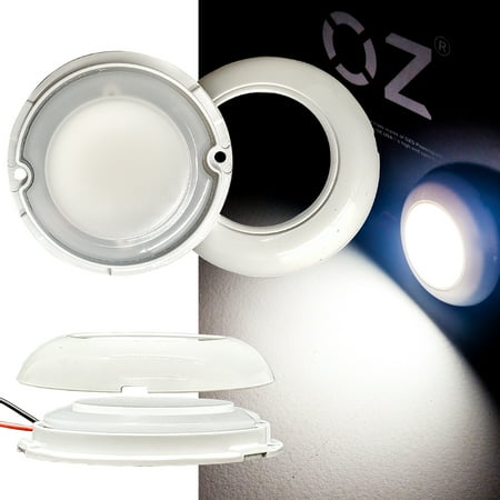 OZ-USA Set of 2 Surface Mount 3" Round Dome Light White LED 6000K ...