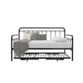 DHP Locky Metal Daybed with Pop Up Trundle Bed, Full over Twin, Black ...