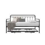DHP Locky Metal Daybed with Pop Up Trundle Bed, Full over Twin, Black ...
