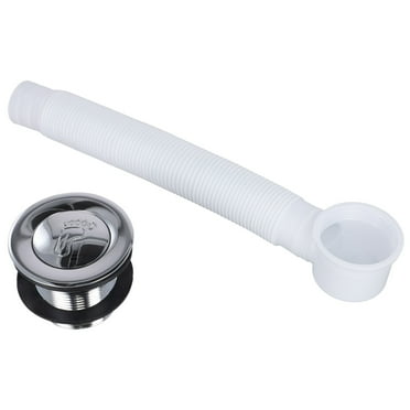 Matte Black 1-1/2" Bath Tub Drain Kit Plastic Tubular with Stainless ...