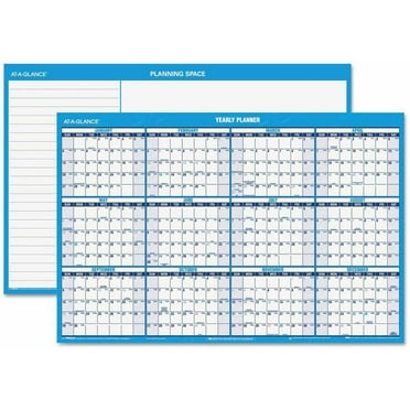 AT-A-GLANCE 2024 WallMates Self-Adhesive Dry-Erase Yearly Calendar ...