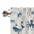 Cartoon Ocean Window Curtains Valance Set of 3 Nautical Ship Octopus ...