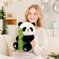 Giant Panda Plush Toy with Bamboo and Stump Soft Stuffed Animal ...