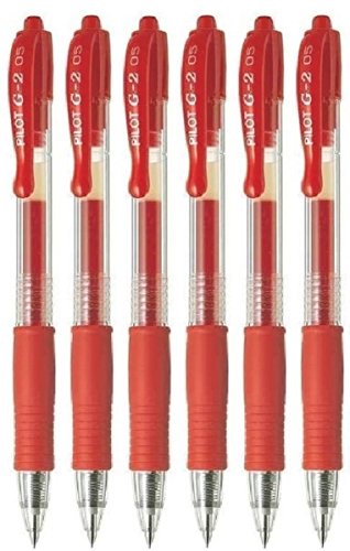 Pilot G2 Red Retractable Rollerball Pen Pens Extra Fine Gel Ink ...