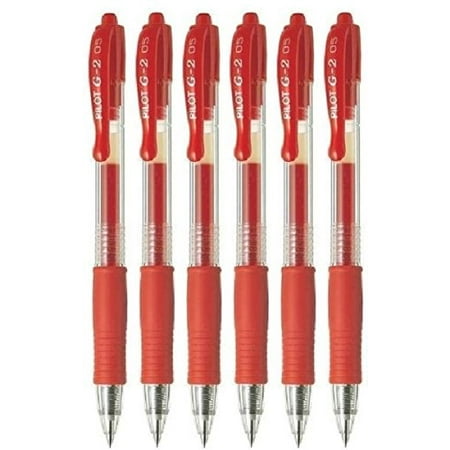 Pilot G2 Red Retractable Rollerball Pen Pens Extra Fine Gel Ink ...