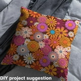 Erosebridal Groovy Floral Fabric by the Yard,Retro Flower Upholstery Fabric Chic Daisy ...