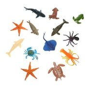 1 Set of 12pcs Simulated Animal Fish Set Realistic Fish Model Playset ...
