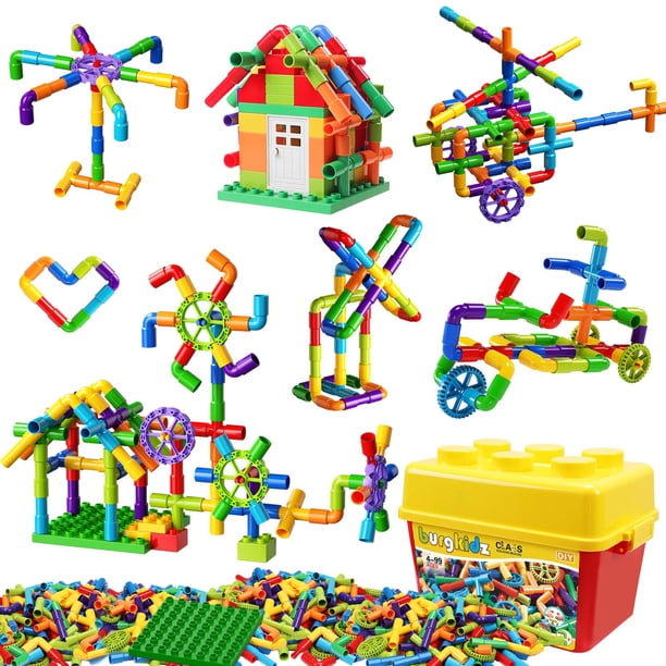 Pipe Tube Toy burgkidz STEM Learning, 188 unidades con base de ruedas ...