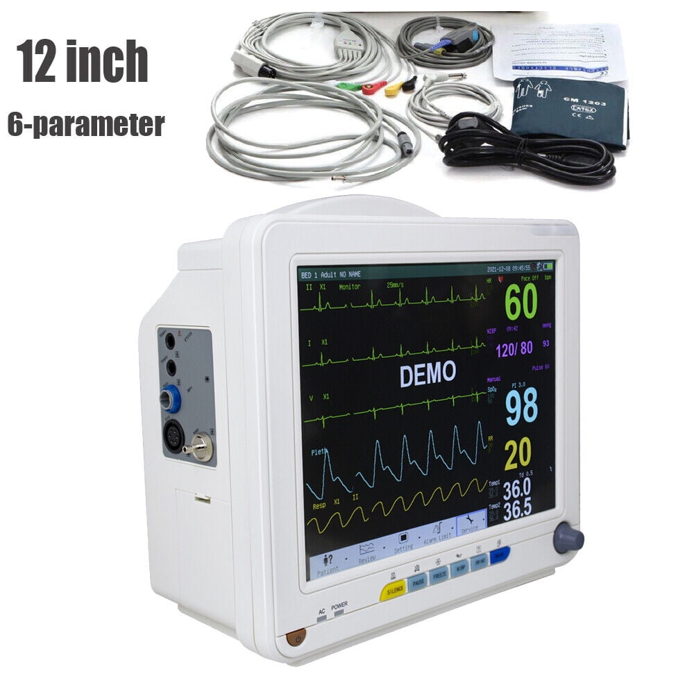 Buy 12 inch ICU Vital Sign Patient Monitor 6-parameter ECG NIBP RESP ...