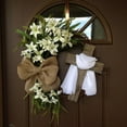 Deeceymbur Easter Wreath White Door Hanging Garland Spring Decoration ...