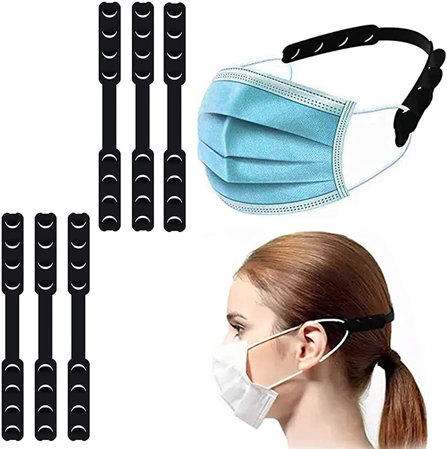 6-Piece Mask Strap Extender, Adjustable Ear Strap Extender Bracket ...