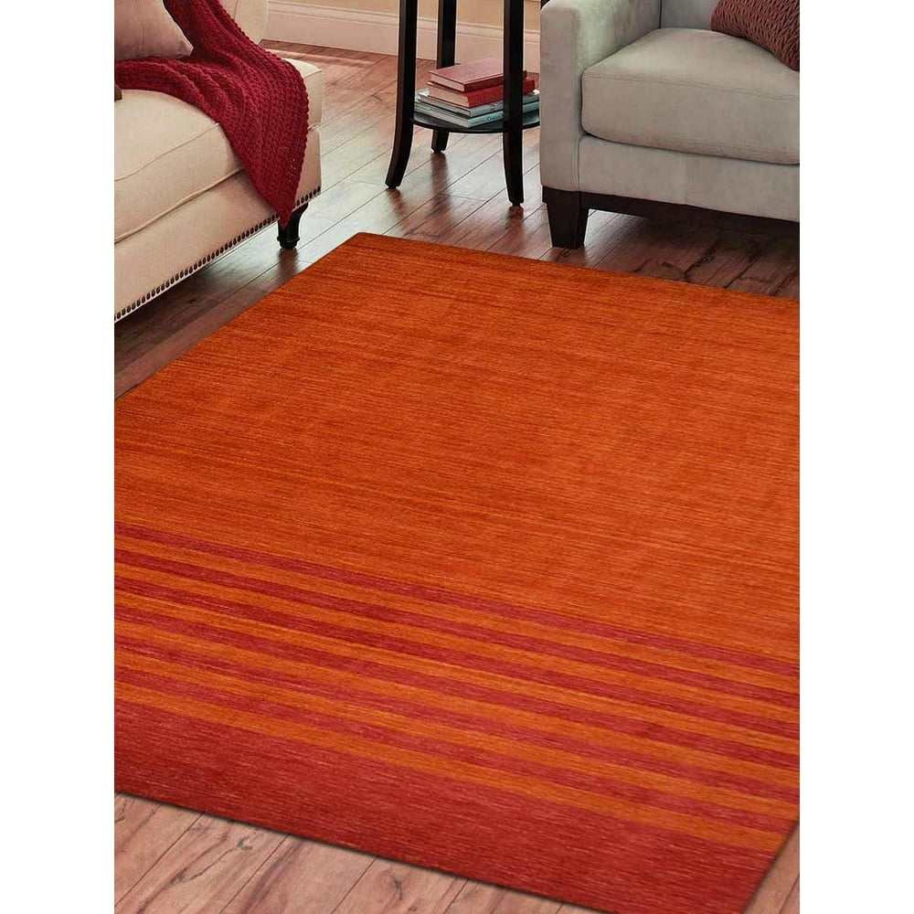Rugsotic Carpets Hand Knotted Loom Woolen 8' x 10' Contemporary Area ...