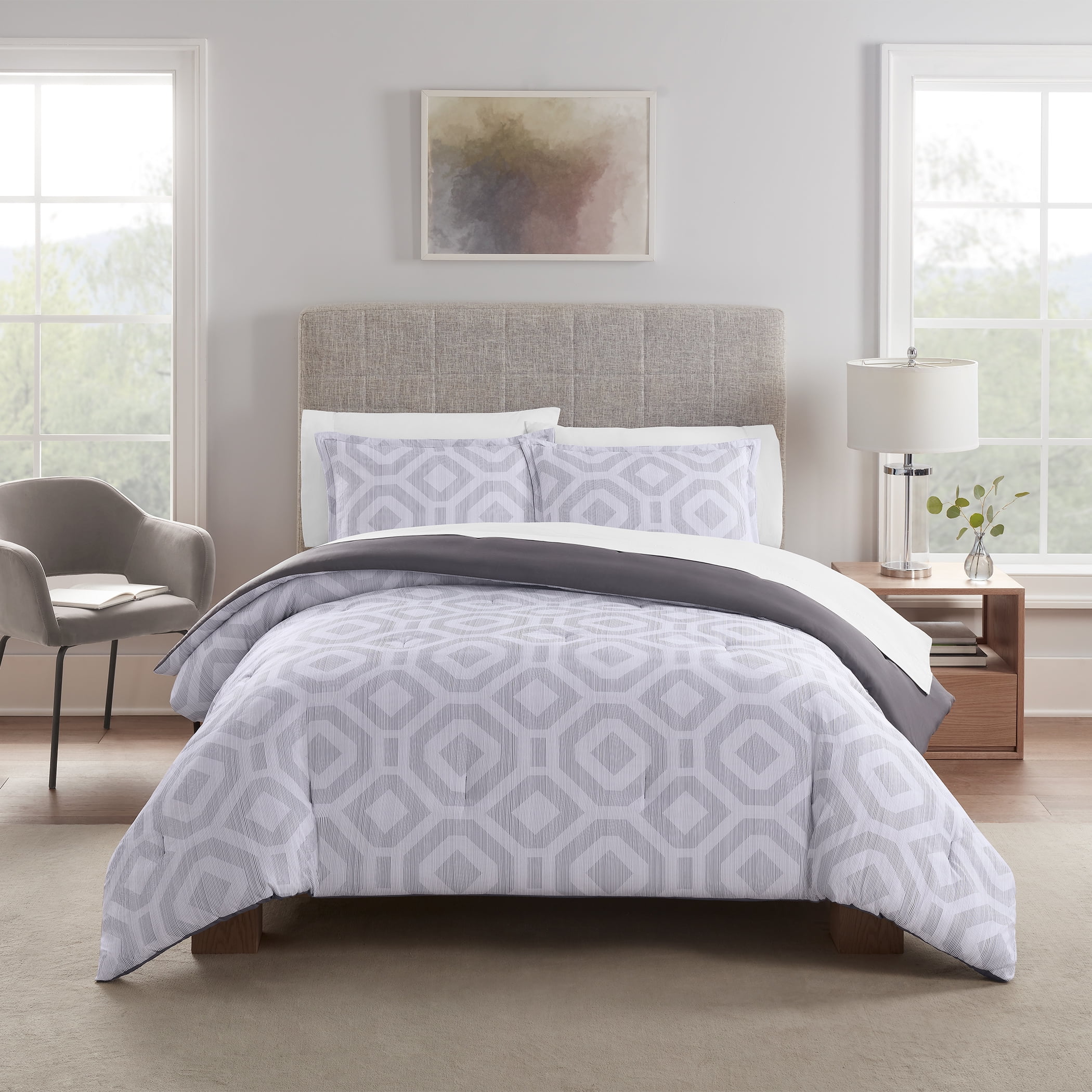 Serta Simply Clean Skyler Textured Geometric 2-Piece Comforter Set ...