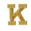 Gold 'A' Alphabet Letter, 2" Block Style, Iron On Cloth Patches ...