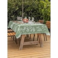 Abstract Leaves Rectangle Outdoor Tablecloth with Umbrella Hole Sage ...