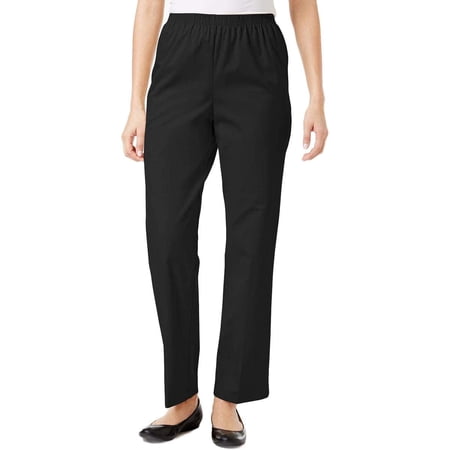 Alfred Dunner Women's Proportioned Short Twill Pant, Black, 10 ...