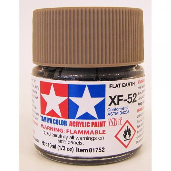 TAMXF52 81752 Acrylic Mini XF52 Flat Earth 1/3 oz by Tamiya Paints ...