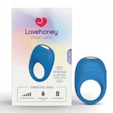 plusOne Vibrating Ring Soft Touch Silicone Massager, 5 Vibration Settings, Teal Color ...