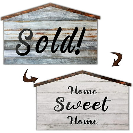 Real Estate House Shaped Sold Sign Home Sweet Home Sign House Sold Sign ...