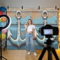Nautical Anchor Backdrop for Photoshoot,Photography Photo Studio Background Wall Backdrop,Retro ...