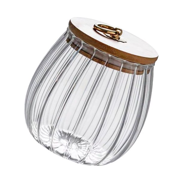 Glass Storage Jars Transparent Container Crystal Miscellaneous Striped ...