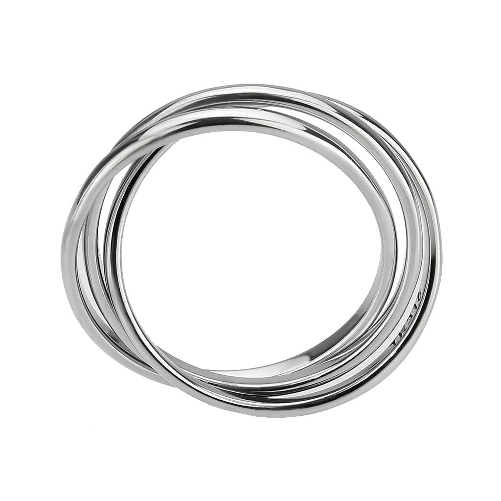 TK3743 - High polished Stainless Steel Interlocking Ring - Walmart.com