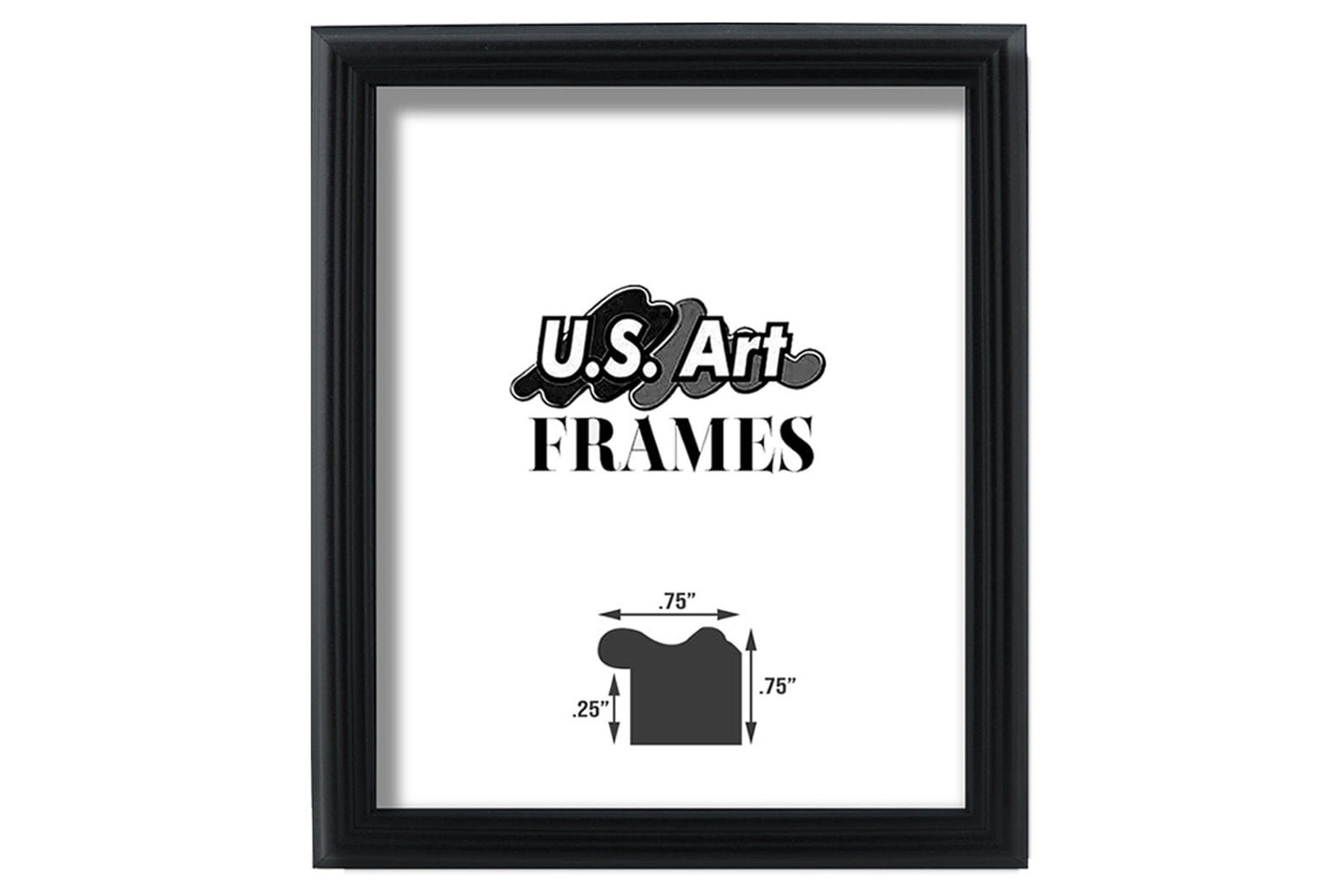 Black .75 inch Picture Frame, Solid Wood Wall Decor Poster Picture ...