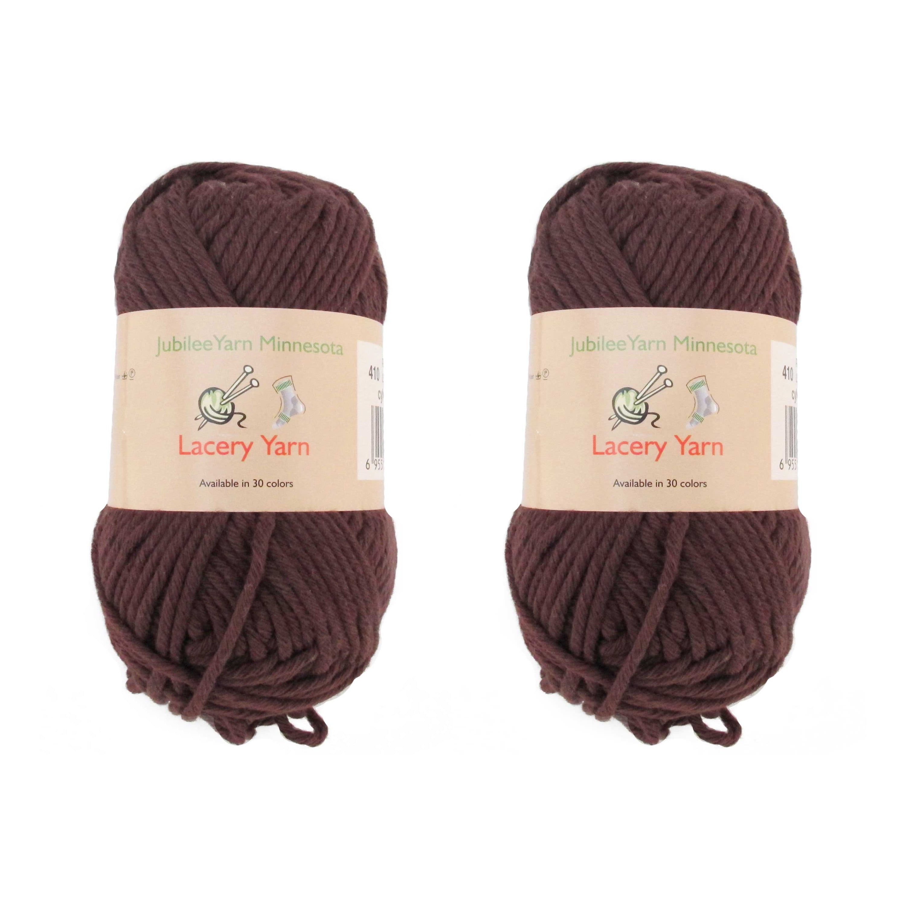 Bulky Weight Lacery Yarn 100g - 2 Skeins - 100% Cotton - Plumwine ...