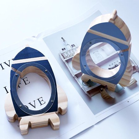 Starlight-nordic Children's Wooden Rocket Money Box Wooden Money Pot ...