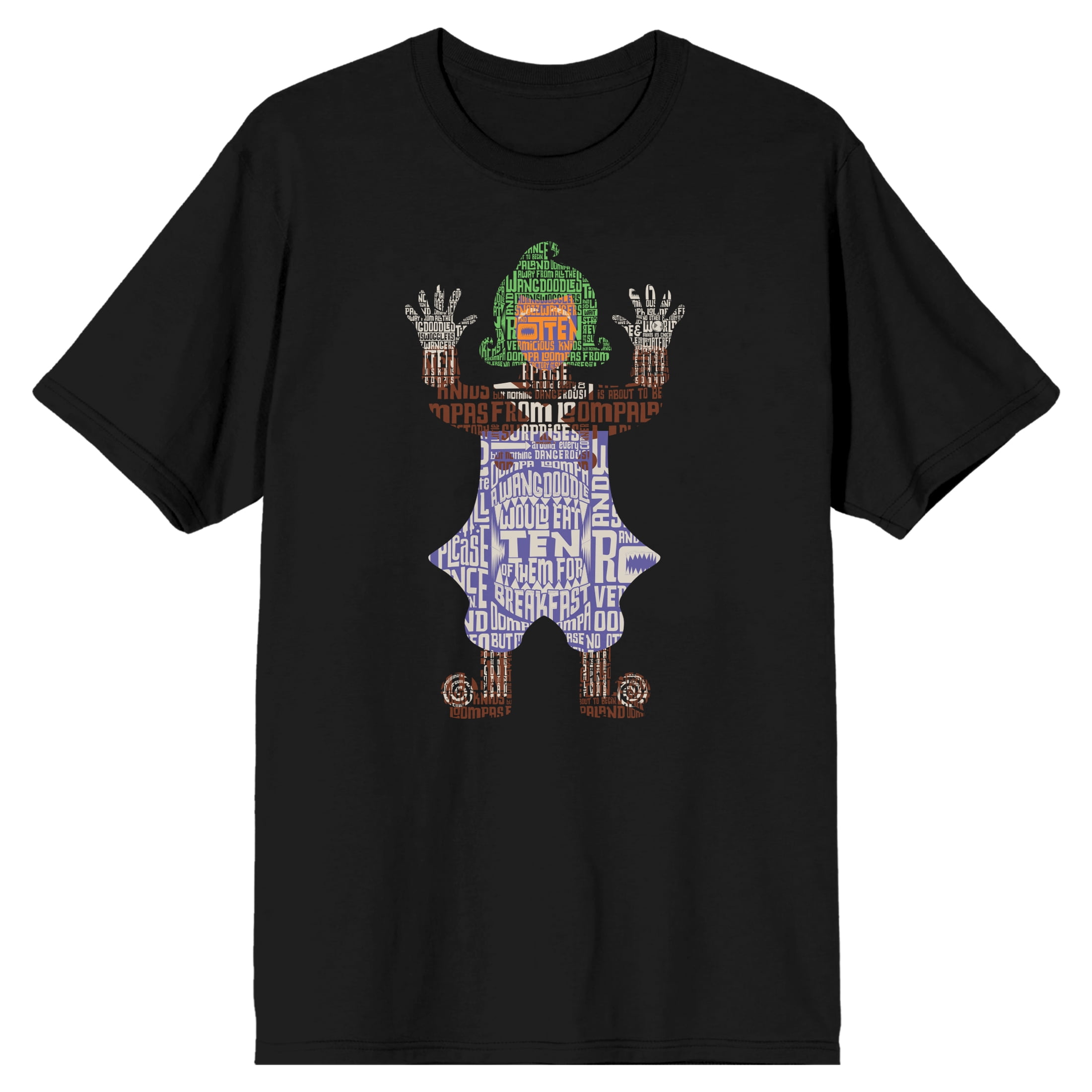 Willy Wonka & The Chocolate Factory Oompa Loompa Men's Black T-shirt ...
