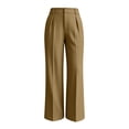 Aimik Women's High Waist Pleated Wide Leg Dress Pants Straight Leg ...