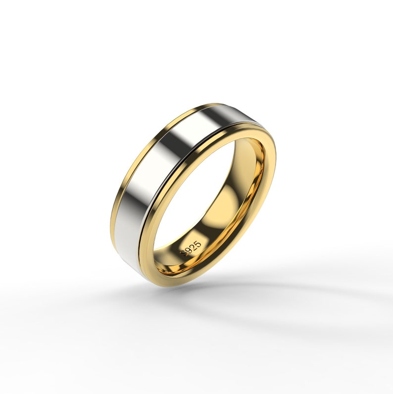 Solid 925 Silver Minimalist Meditation Spinner Rotation Ring Anxiety ...