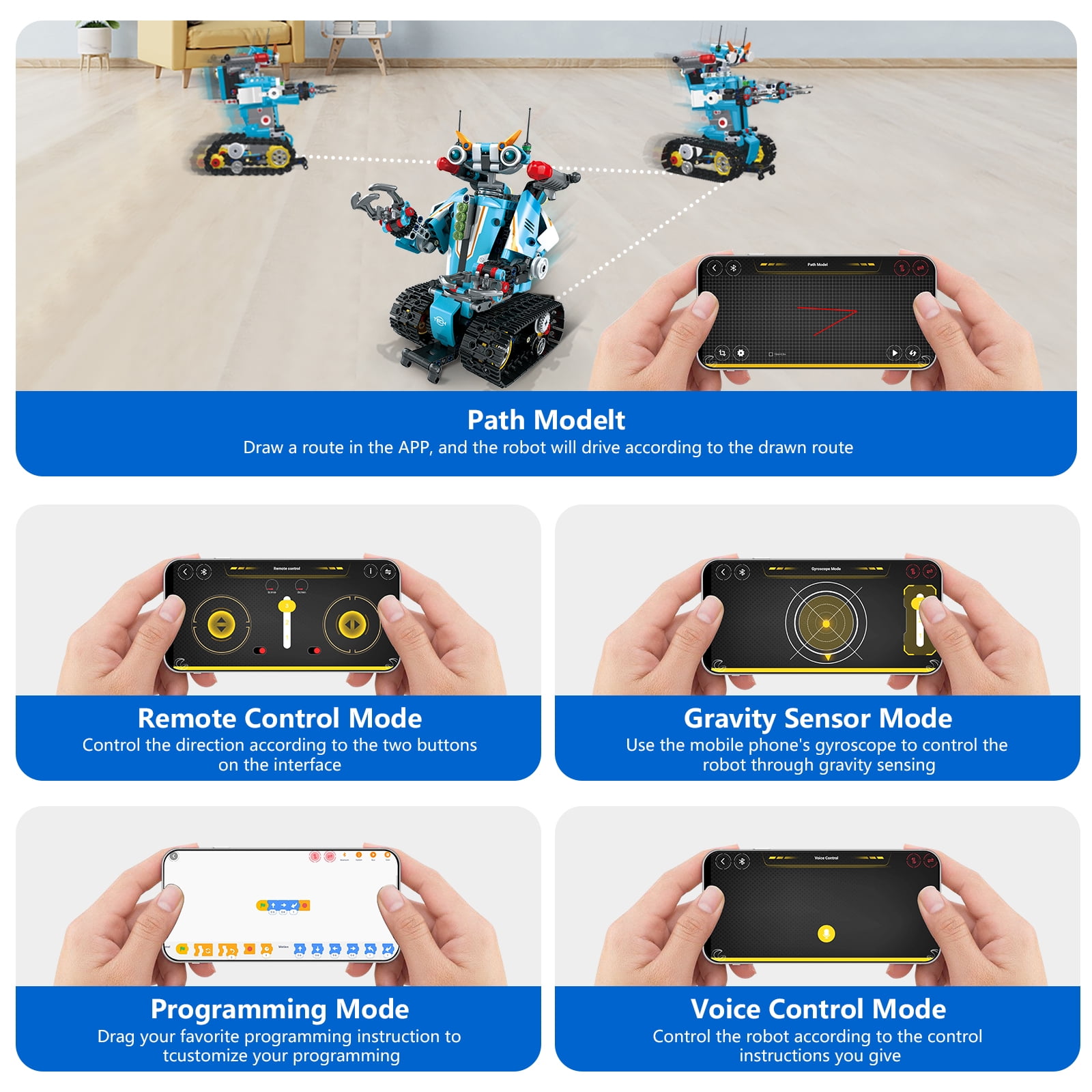 Buy 2-in-1 Remote & APP Controlled Robot Building Toys for Kids Online ...