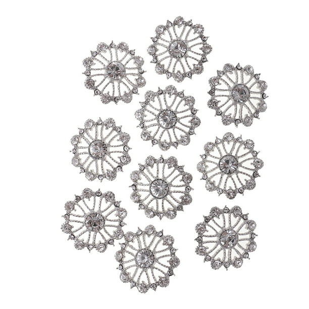 10 pedazos del rhinestone de cristal de la ca?a abotona para la plata ...