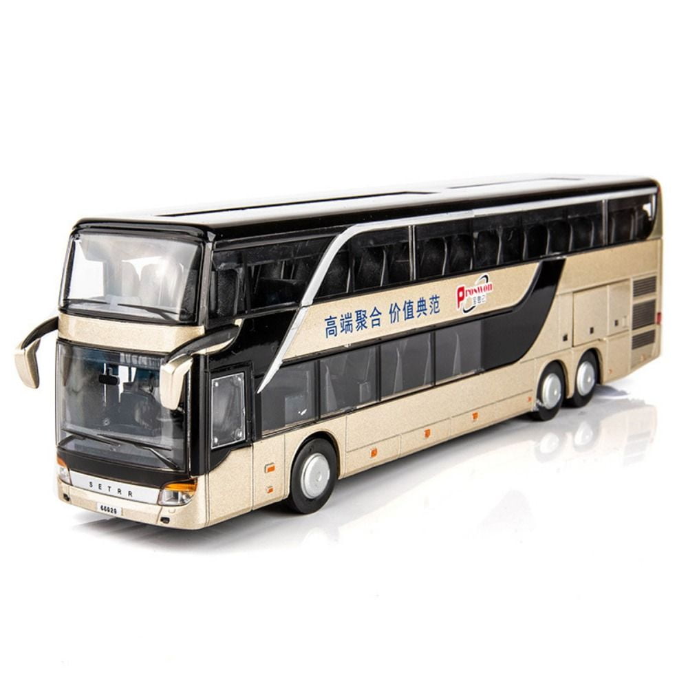 Kids Gift High Imitation Bus Shape Electric Toy Pull Back Double ...