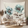 Blue Green Floral Tapestry for Bedroom Wall Hanging Tapestry, Spring ...