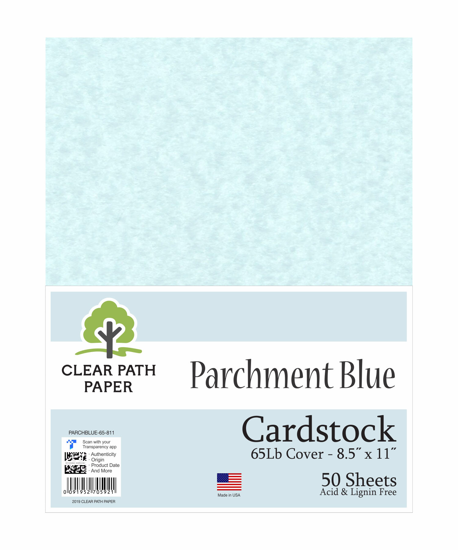 Parchment Blue Cardstock - 8.5 x 11 inch - 65Lb Cover - 50 Sheets ...