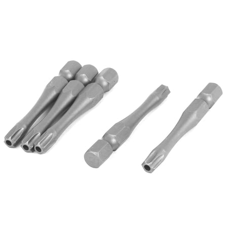 50mm Long T27 Tip 7mm Hex Shank Magnetic Torx Security Screwdriver Bit ...
