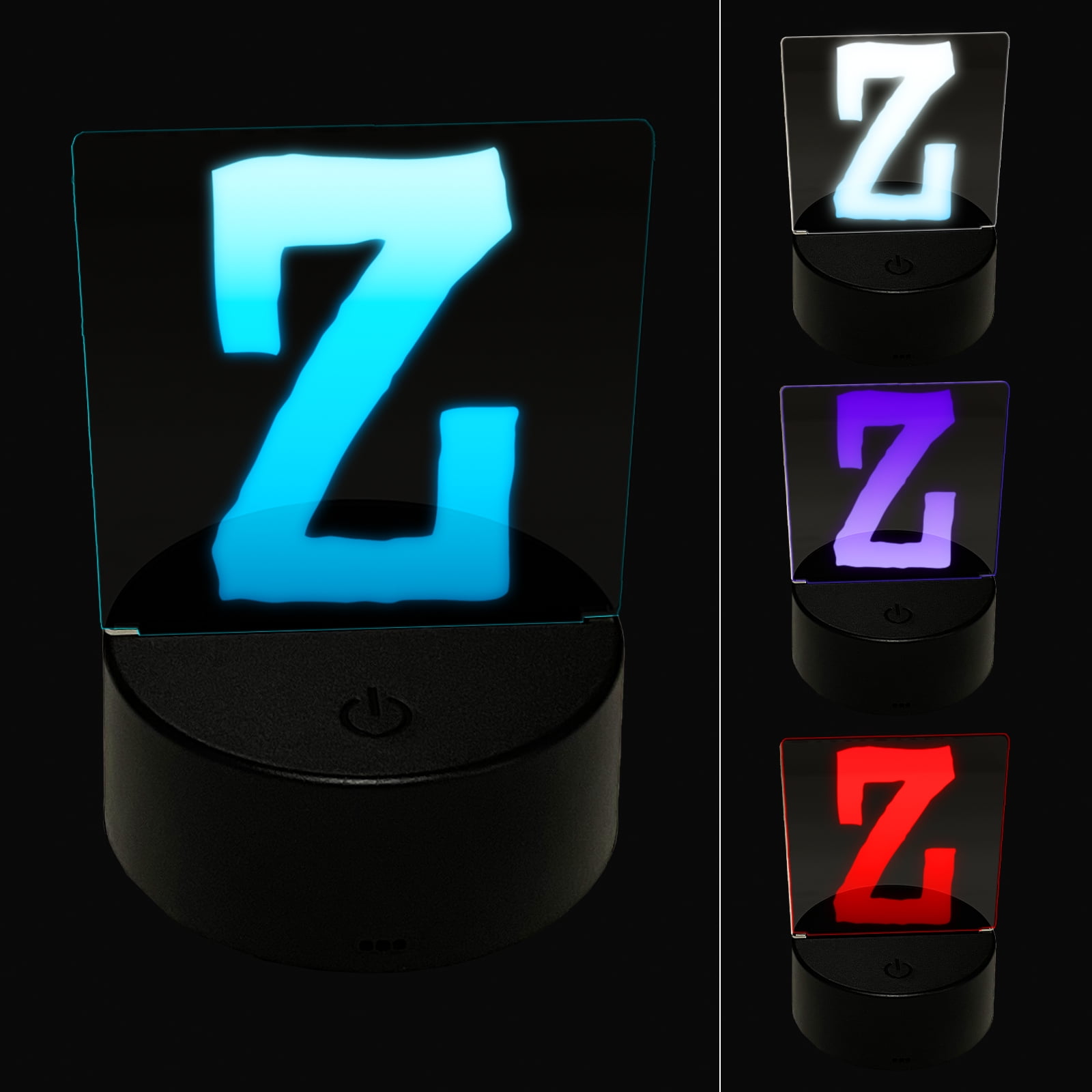 Letter Z Uppercase Cute Typewriter Font LED Night Light Sign 3D ...